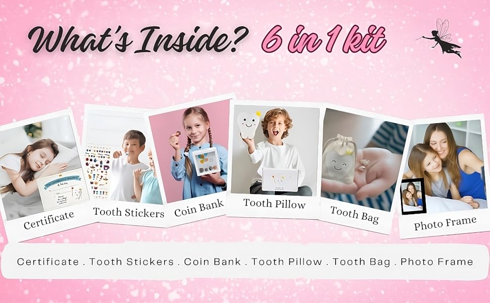 Amazon.com : Tooth Fairy Gift Kit for First Lost Tooth – 6-Piece ...