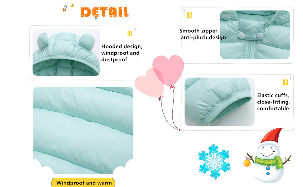 Amazon.com: HILEELANG Toddle Boy Winter Hooded Puffer Jackets Coats Light Weight Outerwear Black ...