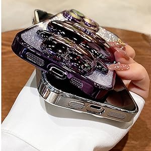 Amazon.com: for Samsung Galaxy S24 Fe Case for Women Girls,Cute Hidden Rabbit Mirror Kickstand ...