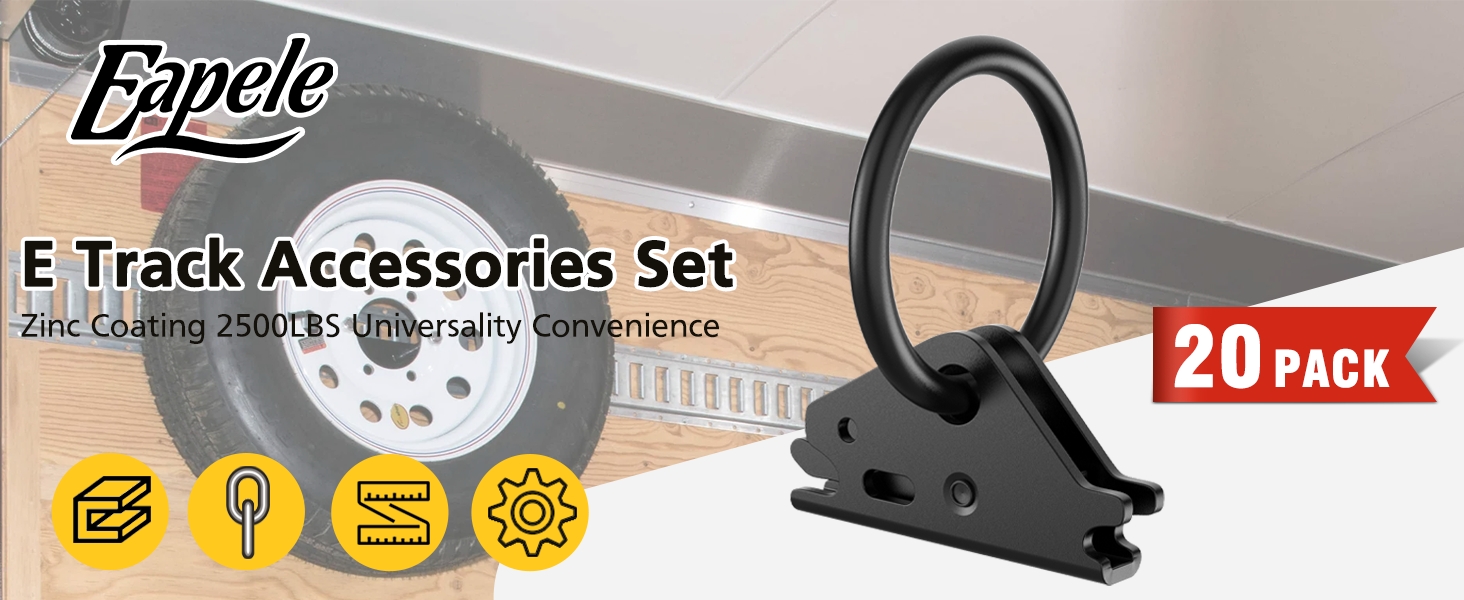 Amazon.com: Eapele 20pcs Steel E-Track O Ring Tie-Down Anchors, Secure ...