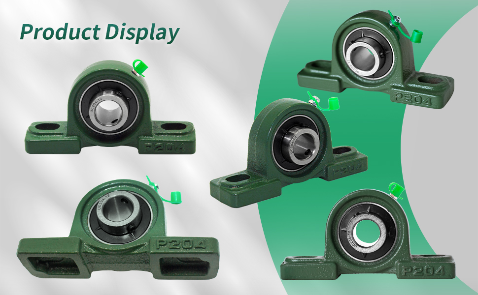 Grewirifc UCP204-12 Pillow Block Bearings (2 Pack) - 3/4 inch Bore, 2 Bolt Flange Mounted, Solid ...