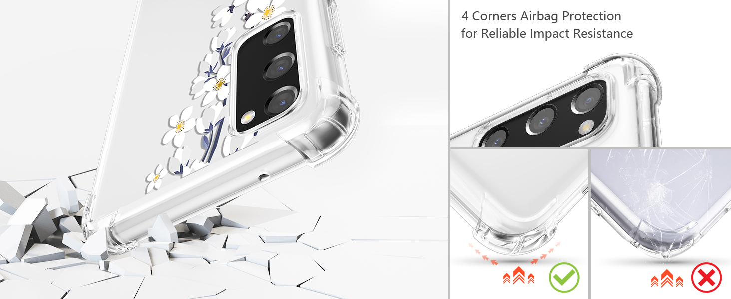 Amazon.com: DEFBSC Soft Case Compatible with Samsung Galaxy S20 FE 5G, Clear Floral Flower ...