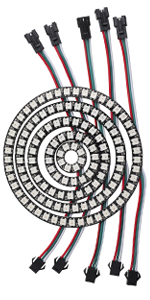 Sparkleiot 16 Bits WS2812 Addressable LED Ring with SM2.54-3P Connector ...