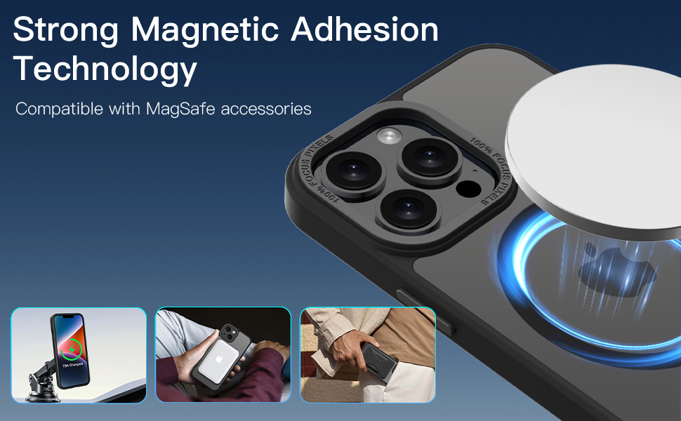 KPPIT for iPhone 14 Pro Max case Compatible with MagSafe, Shockproof Drop Protection, Frosted ...