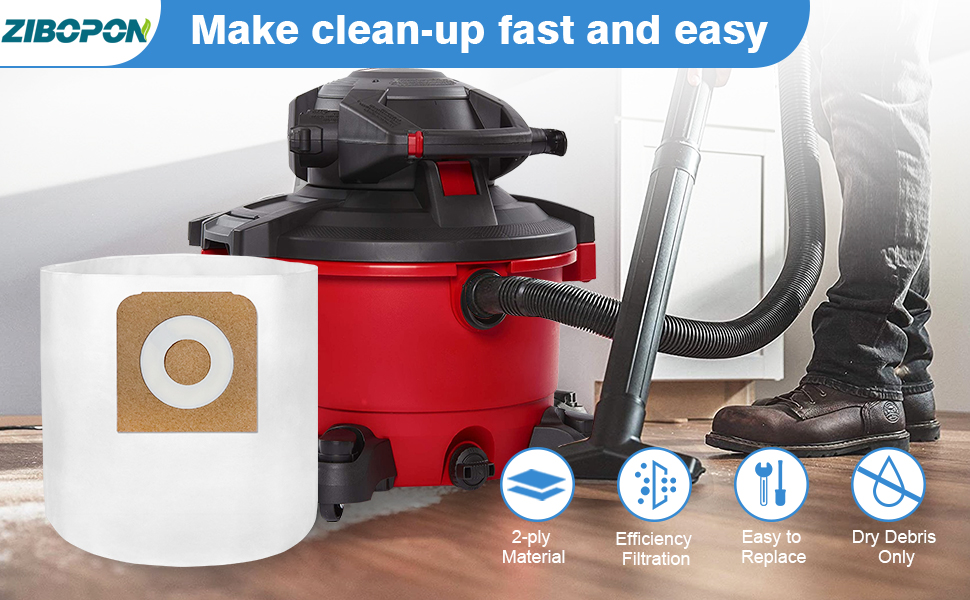 Amazon.com: 6 Pack 38735 Fine Dust Bags Compatible with Craftsman 12 Gallon Wet/Dry Shop Vacuums ...