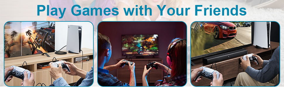 Amazon.com: Toxaoii 10FT PS5 Controller Charging Cable, Dual USB Type C Charger Cord Compatible ...