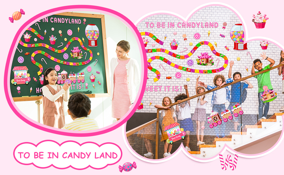 Amazon.com : Outus Candyland Ice Cream Bulletin Board Decor Set ...