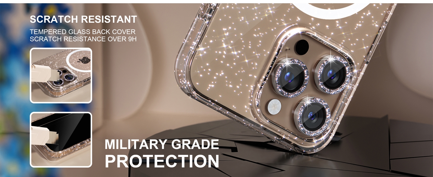 Amazon.com: Choiche for iPhone 16 Pro Max Case Magnetic, Women Clear Glitter Bling Sparkly Case ...