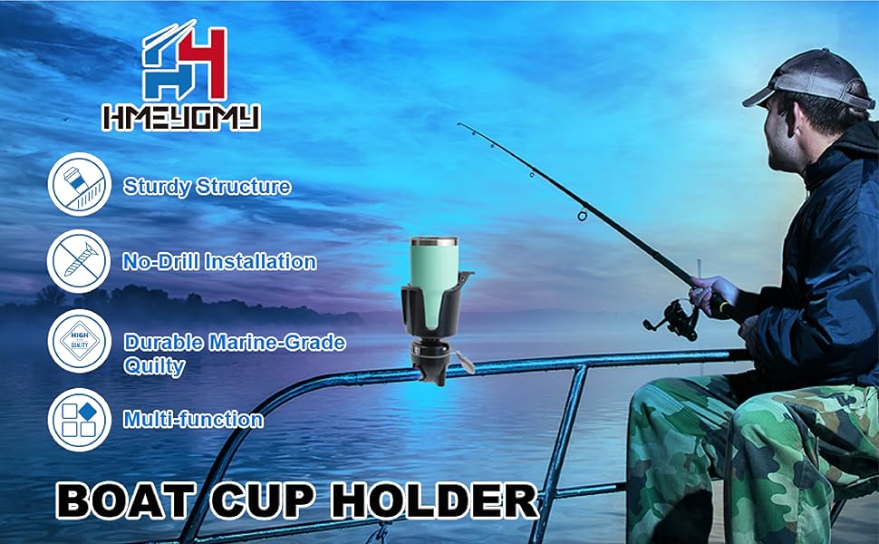 Amazon.com: Hmeyomy Boat Cup Holder for Drinks (2 Packs), Marine Cup Holders for Boats Rail ...