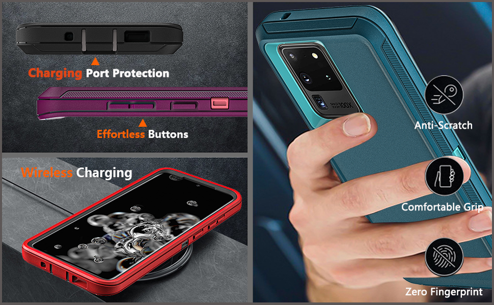 Amazon.com: YKHJKLEC for Samsung Galaxy S20 Ultra Case, with 2Pcs [Self Healing Flexible TPU ...