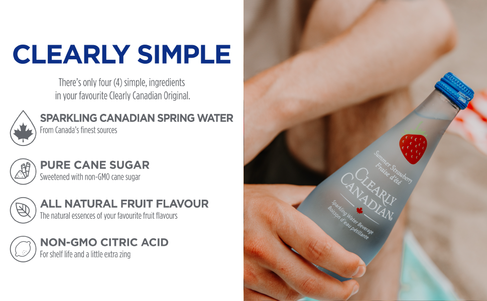 Amazon.com : Clearly Canadian Summer Strawberry Sparkling Spring Water Beverage, Natural ...