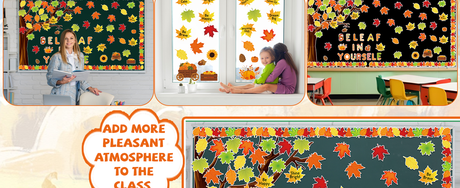 Amazon.com: gisgfim Fall Bulletin Board Decoration Be Leaf in Yourself ...