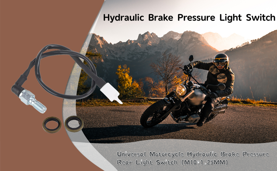 Hydraulic Brake Pressure Light Switch, Universal Motorcycle Hydraulic Brake Switch for Vehicle ...
