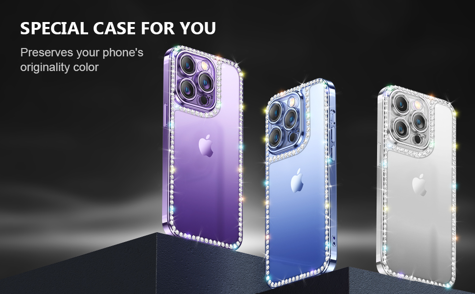 Amazon.com: Bonitec Compatible with iPhone 13 Pro Case Clear for Women Girls 3D Glitter Sparkle ...