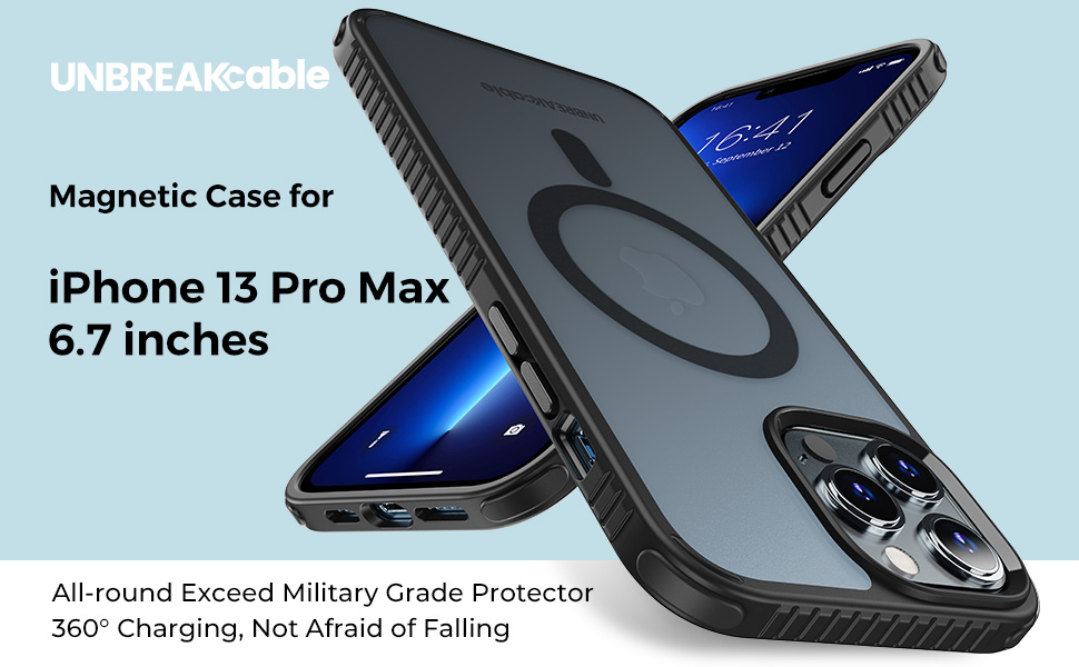 UNBREAKcable Magnetic Case for iPhone 13 Pro Max, iPhone 13 Pro Max Case for MagSafe [Military ...