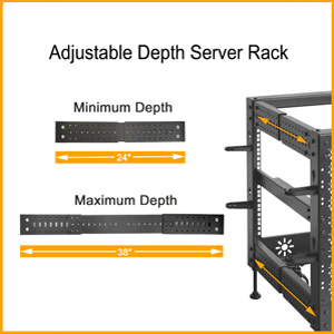 Amazon.com: RIVECO 15U 19” Adjustable Depth Server Rack Support Up to 1700LBS Floor Standing 4 ...