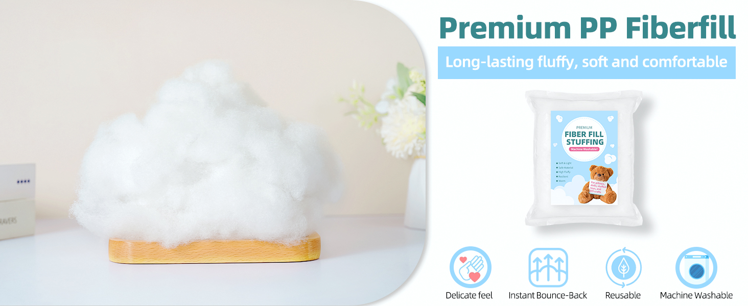 Amazon.com: Hayunfiys Premium Fiberfill Stuffing(3.5 Oz / 100 Grams),Polyester Stuffing for ...