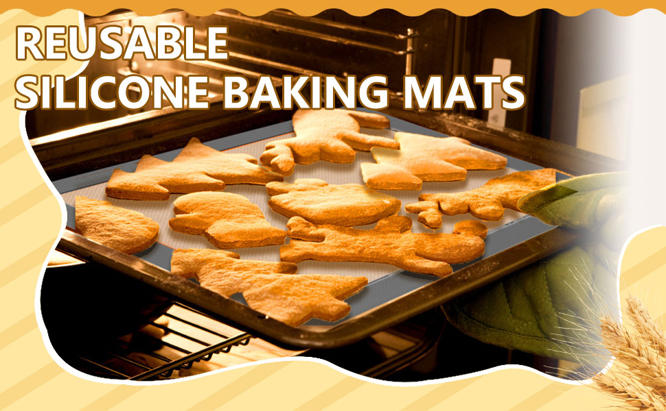 VIRAHYEM 3 Pack Silicone Baking Mat, 16.5"x11.6"(42 x 29.5 cm), BPA ...