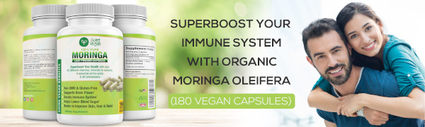 Amazon.com: Moringa Capsules, 180 Vegan Pure Oleifera Leaf Powder Pills, 1200mg Per Serving, Non ...