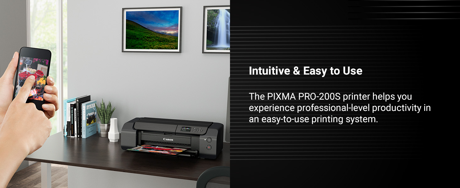 Amazon.com: Canon PIXMA PRO-200S Professional 13" Wireless Inkjet Photo Printer with 3.0" Color ...