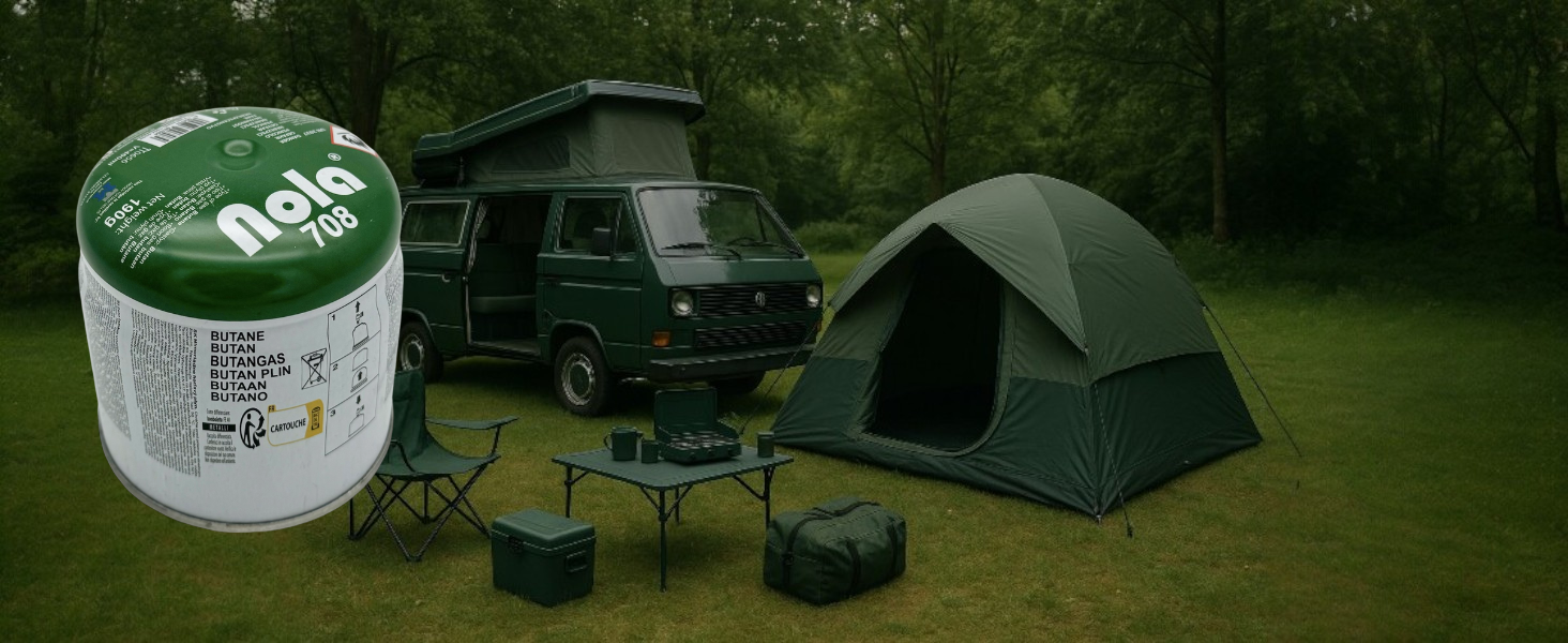 NOLA Butan Gaskartuschen 190g - Stechgaskartusche für Campingkocher, Gasbrenner, Campinglampe ...