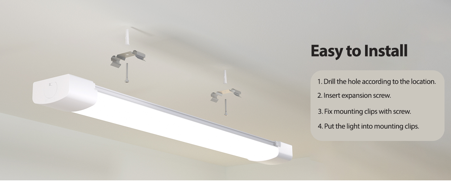 Amazon.com: Modlicht Plug in Ceiling Light 4FT Linkable 36W 5000K LED Shop Lights for Workshop ...