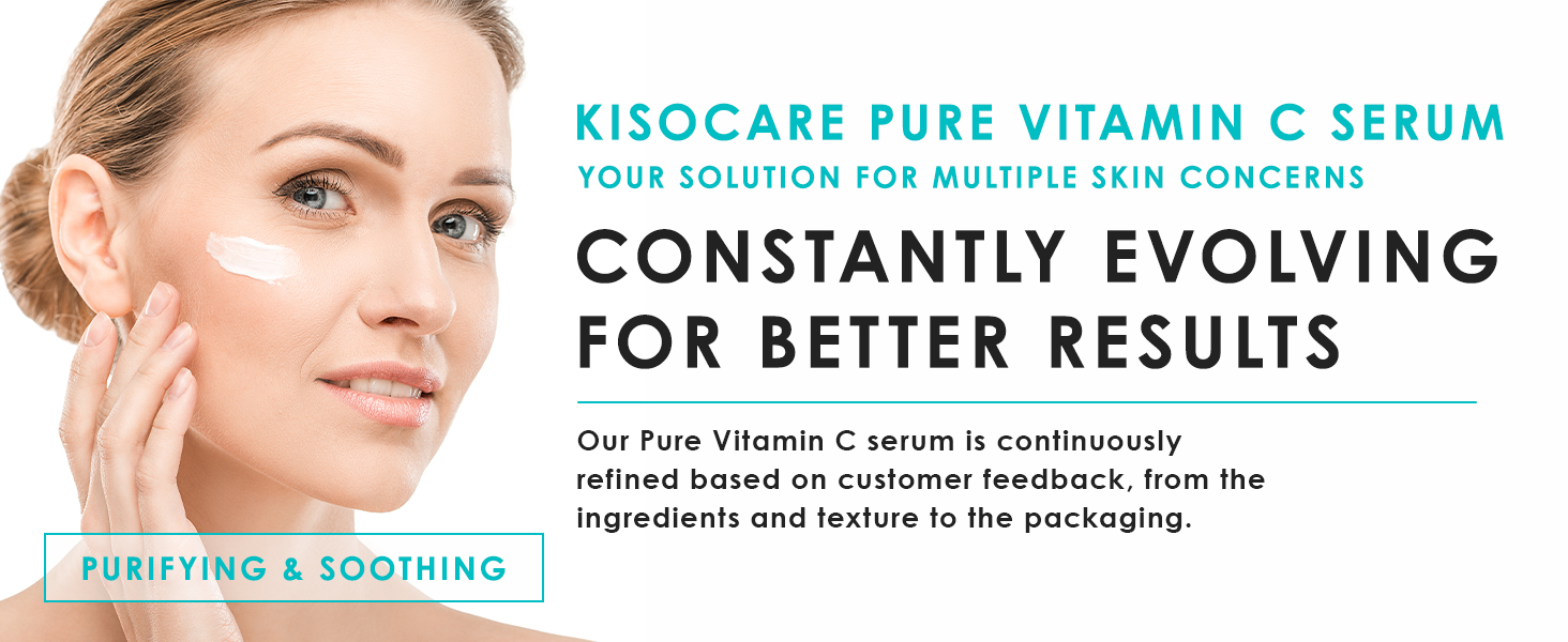 Amazon.com: KisoCare 35% Pure Vitamin C Serum for Face Vitamin C, Coix barley extract 30ml 1oz ...