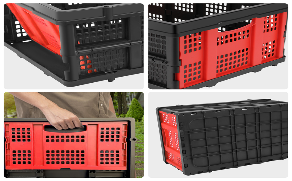 Amazon.com: 50L Collapsible Plastic Storage Basket, Hand Trucks ...