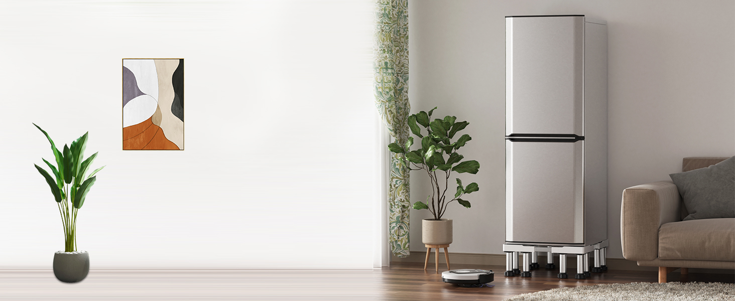 Amazon.co.jp: 洗濯機 台 冷蔵庫置き台 12足 洗濯機パン かさ上げ DEWEL 高さ調節可能 幅/奥行44.5～71cm 昇降可能 高さ18cm~20cm 目盛り 台座かさ上げ ...