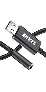 Amazon.com: ENVEL USB to 3.5mm Audio Adapter,External Stereo Sound Card with Dual TRS 3-Pole 3 ...