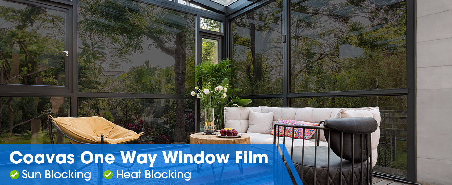 Amazon.com: Coavas Heat Blocking Window Privacy Film One Way Home Window Tint See Out Not in ...