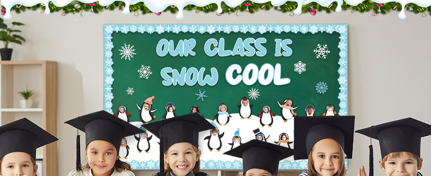 Amazon.com: Winter Bulletin Board Decorations Set Winter Bulletin Board ...