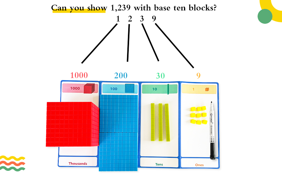 Amazon.com: LAIAMER 136 Pcs Base Ten Blocks for Math with Place Value ...
