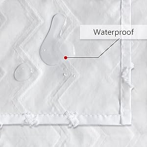 Amazon.com: NixiYa Shower Curtain Black Boho Woven Fabric Shower Curtain Modern Tufted Chevron ...