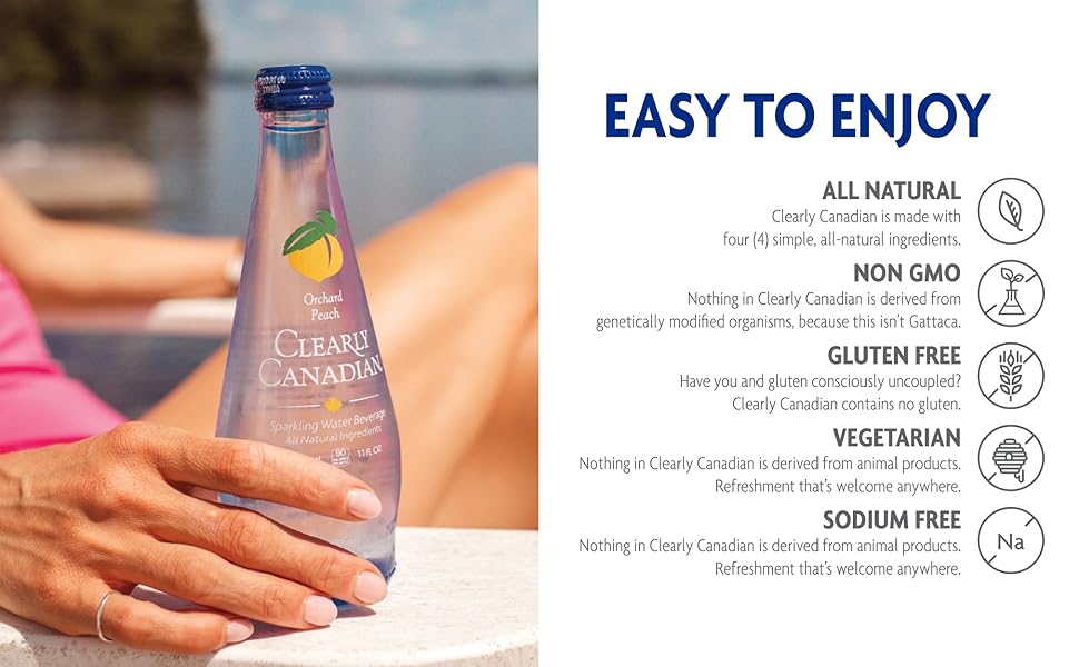 Amazon.com : Clearly Canadian Orchard Peach Sparkling Spring Water Beverage, Natural ...