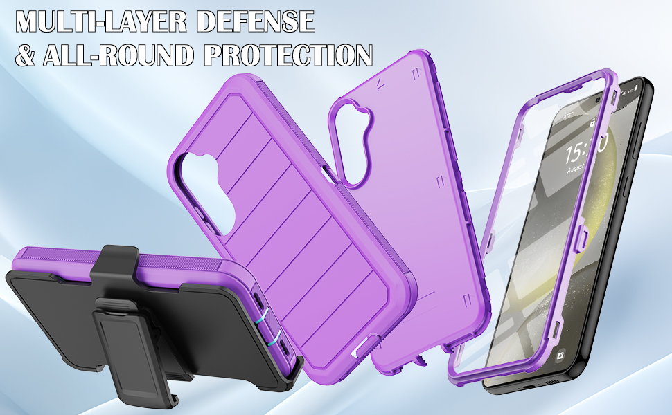 Amazon.com: KECAI for Samsung Galaxy S24 Plus Case with Belt Clip Holster & Kickstand,Built-in ...