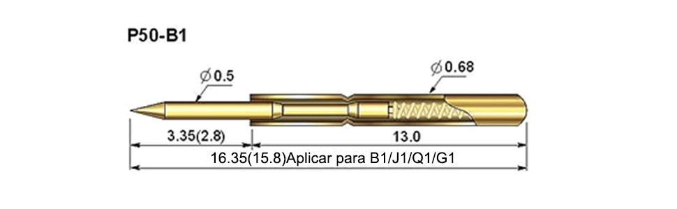 100 Stück P50-B1 Federprüfspitze Runde Pogo-Pin-Werkzeuge 0,68 Mm Durchmesser : Amazon.de ...
