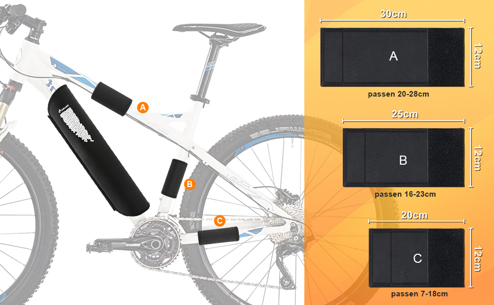 Alishomtll 4er Set E-Bike Akku Schutzhülle mit Reflektoren 33-46 cm ...