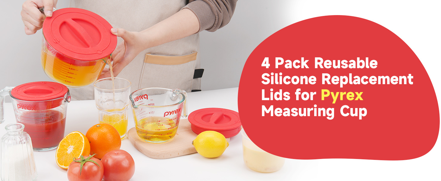 Amazon.com: 4 Pack Silicone Replacement Lids, Respectively Fits Pyrex 1 ...