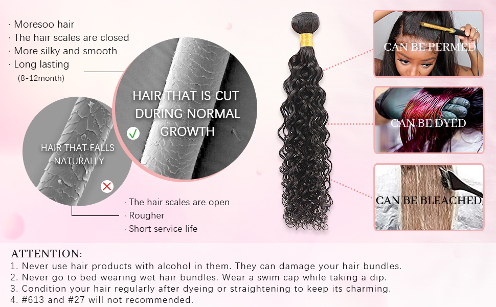 Amazon.com : Gemmrnny Deep Water Wave Bundles Human Hair, Premium 14 16 18 Inch Human Hair ...