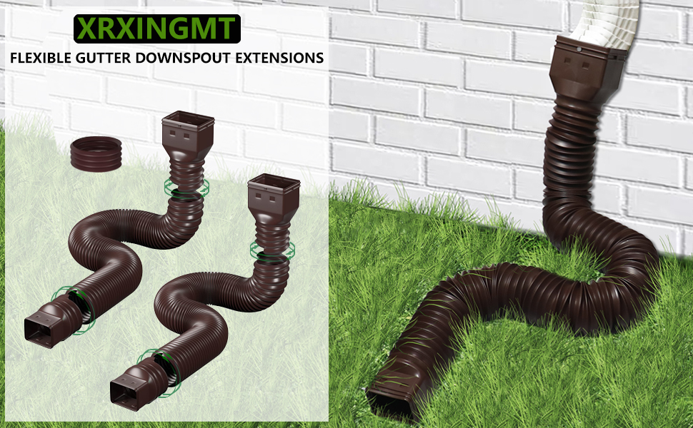 2-Pack Rain Gutter Downspout Extension: Drain Downspout Extender ...