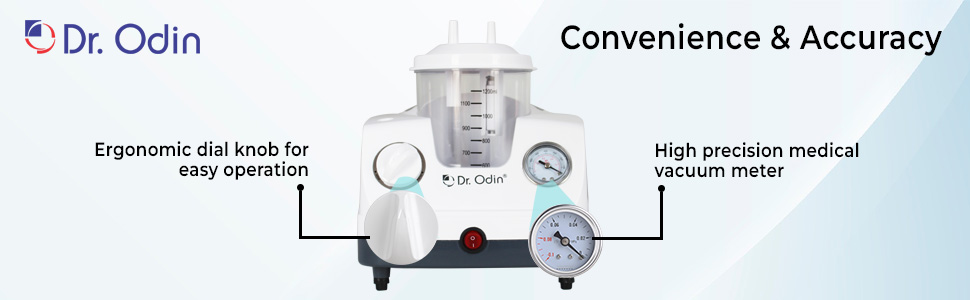 Dr. Odin OSU101 Portable Phlegm Suction Unit with Oil-free Lubrication Pump for Hospital ...