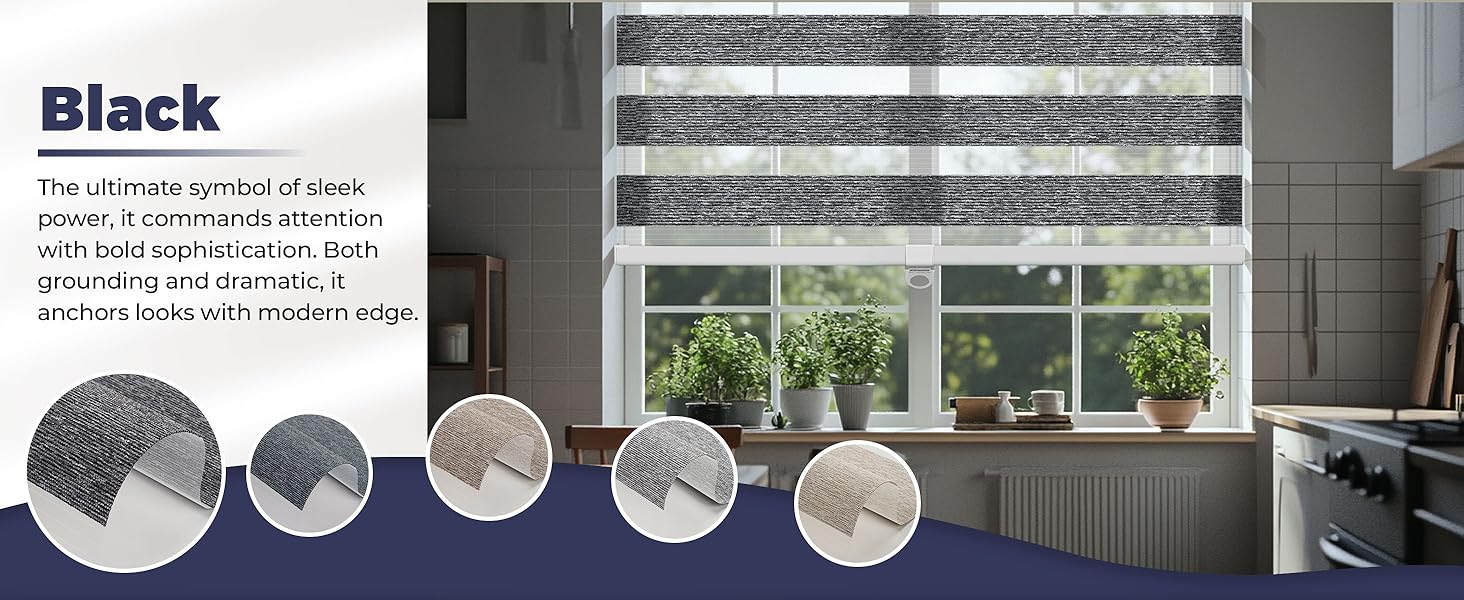 SEEUNANA No Drill No Tools Zebra Blinds for Windows,Light Filtering Roller Blinds,Linen Fabric ...