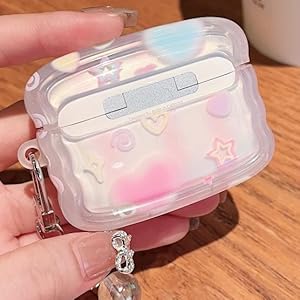 Amazon.com: MINSCOSE Compatible with AirPod Pro Clear Case,Cute 3D Stars Pattern Design with ...