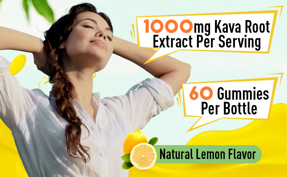 Amazon.com: GREABBY Kava Gummies 1000mg Per Serving, Chewable Kava Supply, Natural Lemon Flavor ...