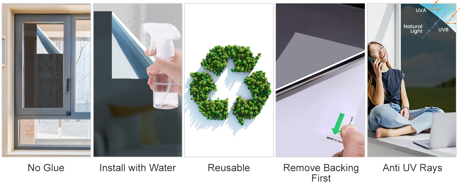 Amazon.com: HTVRONT Window Privacy Film One Way - Daytime Privacy Window Film See Out Not in ...