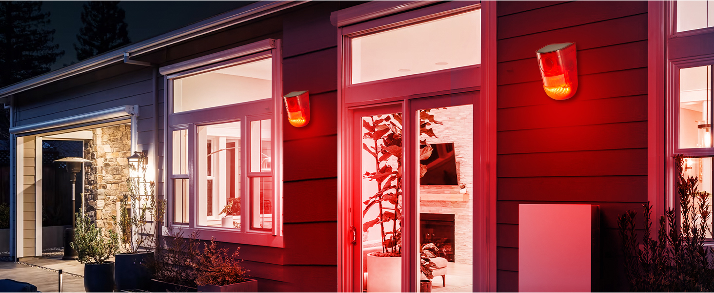 Amazon.co.jp : SPAHER 防犯ライト ソーラー LED警告灯 防水 モード変更 昼夜両用 人感センサー 赤色フラッシュ＆警報音 129db 防犯アラーム 充電式 セキュリティ ...