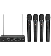 Amazon.com: Phenyx Pro Wireless Microphone System, Quad Channel Wireless Mic, w/ 4x40 UHF ...