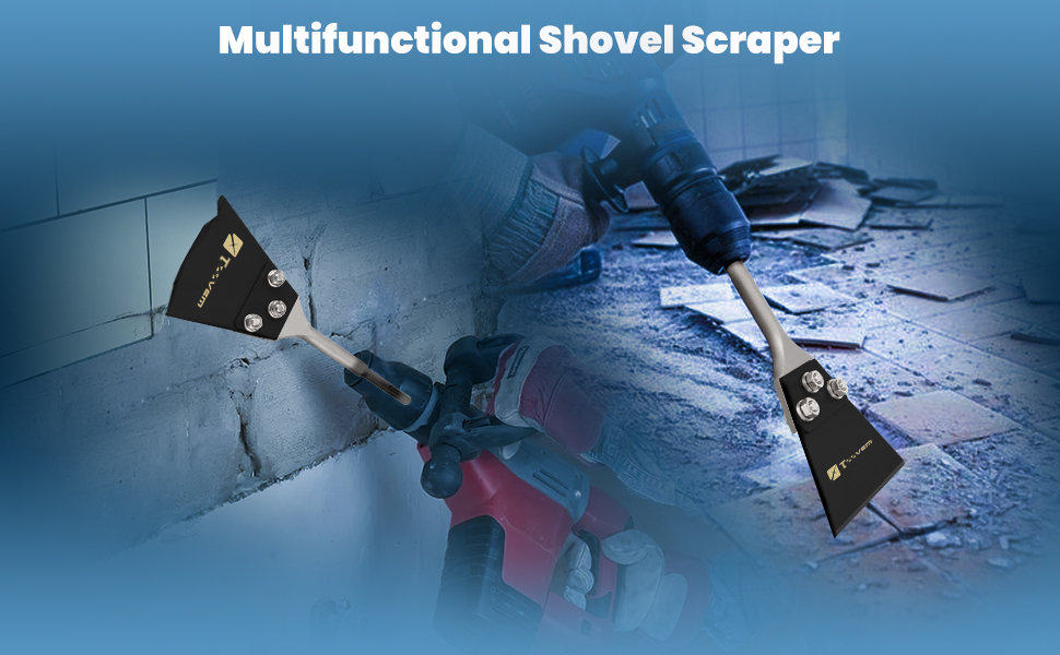 SDS Plus Floor Scraper Kit, TOOVEM 5 Inch Tile Removal Tool, SDS Plus ...
