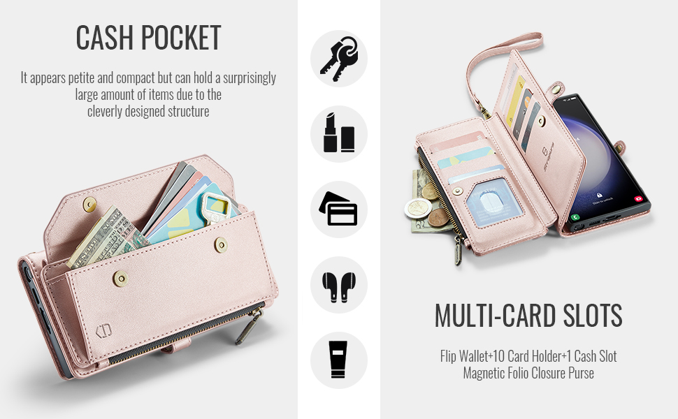 Amazon.com: Strapurs Crossbody Wallet Case Compatible with Samsung Galaxy S23 Ultra 5G RFID ...